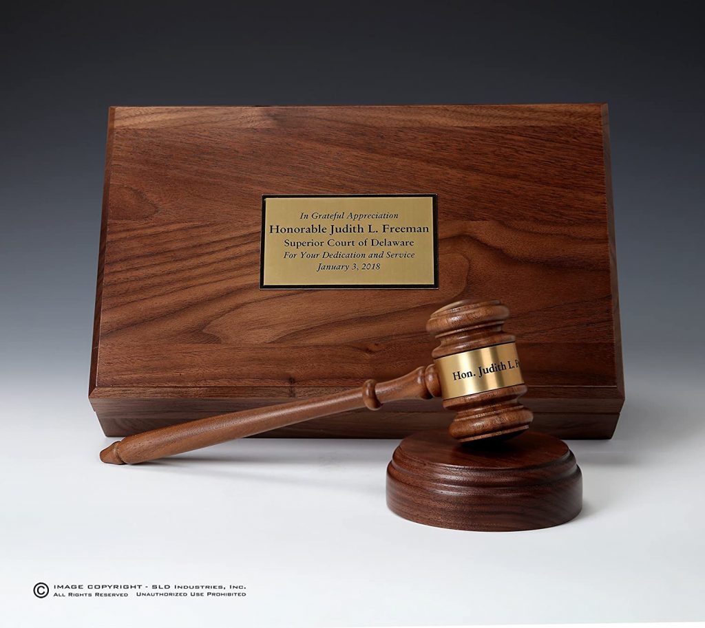 Directors Series Walnut Gavel Set - Solid Walnut gavel and sounding block