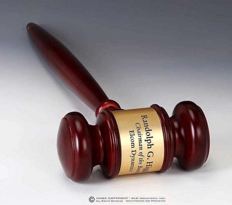 Giant Two Foot Long Rosewood Gavel With Engraved Gavel Band