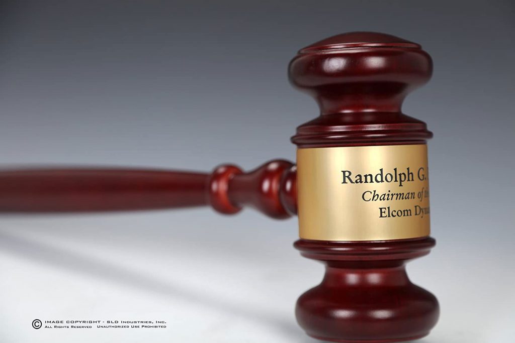 Giant Two Foot Long Rosewood Gavel With Engraved Gavel Band